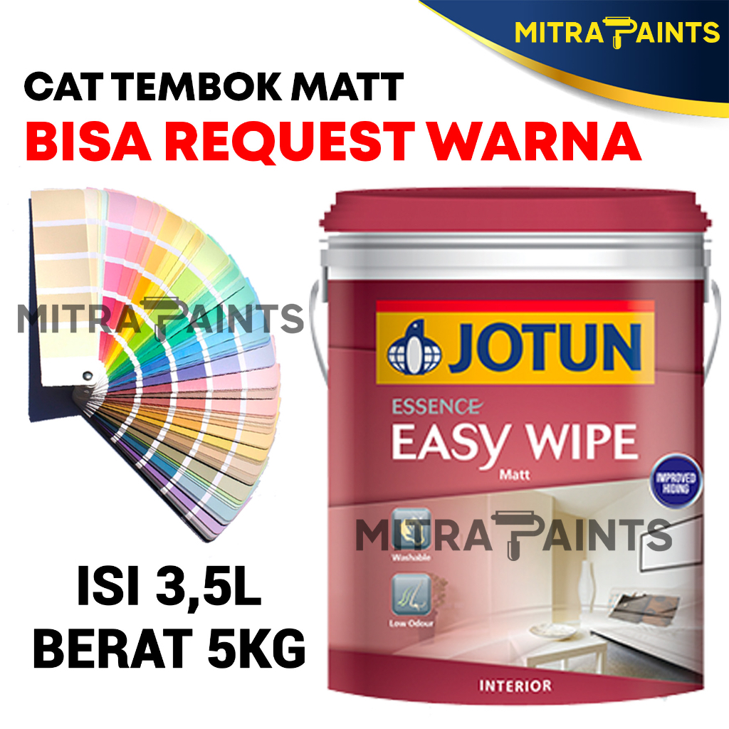 Jual CAT TEMBOK INTERIOR JOTUN EASY WIPE 3,5 LITER 5 KG / BISA REQUEST CUSTOM WARNA PUTIH ...