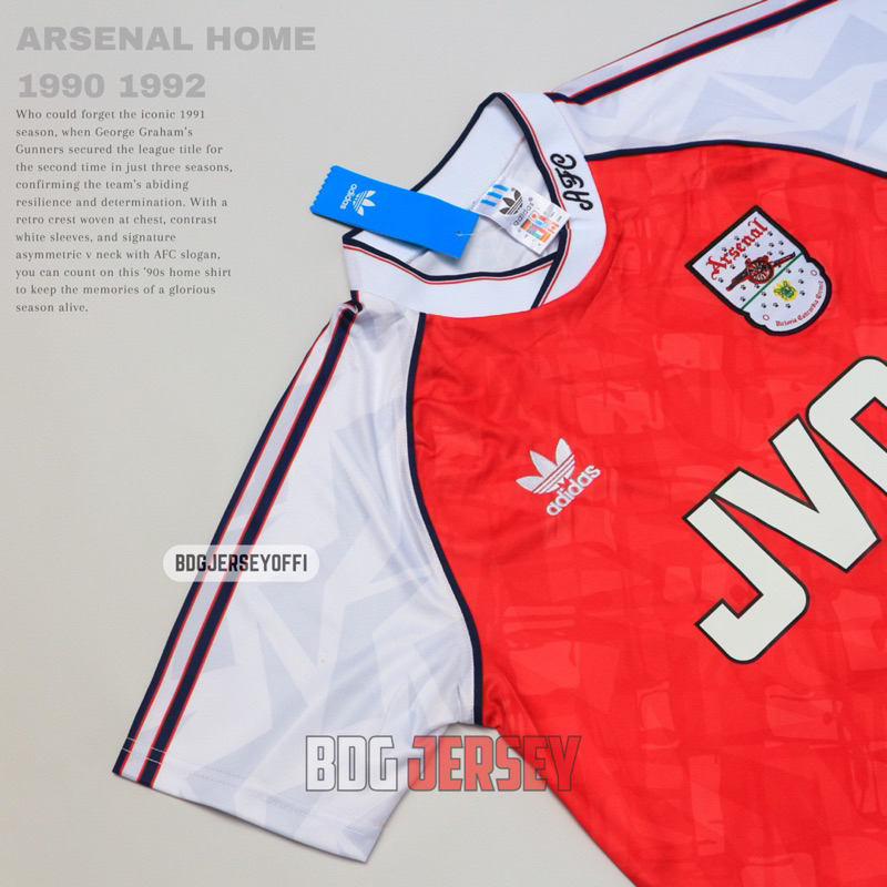 Jual JERSEY RETRO ARSENAL HOME OFFICIAL 1990 1992 GRADE ORI TOP QUALITY ...