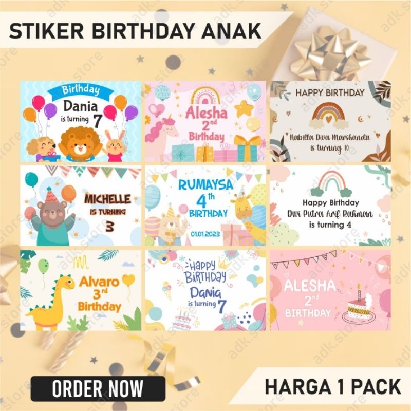 Jual [1 PACK] STIKER ULTAH ANAK| STIKER BOX MAKANAN ULTAH ANAK | Shopee ...
