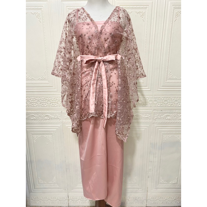 Jual Set kebaya outer tille pita cantik mix satin brukat kondangan ...