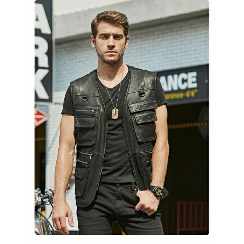 Jual ROMPI KULIT MODEL BARU ASLI KULIT - VEST KULIT PRIA Rompi Kulit ...