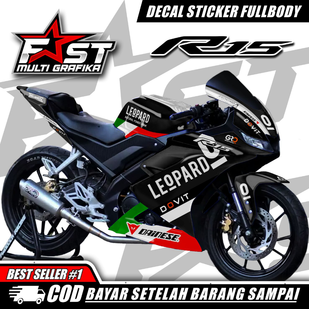Jual ANTI LUNTUR Sticker Striping Decal Yamaha R15 V3 full body ...