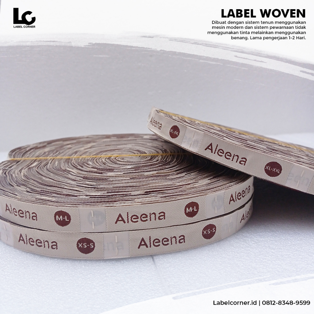 Jual Label Woven Damask Custome Nama Merek / label Rajut Kerah / Cetak ...