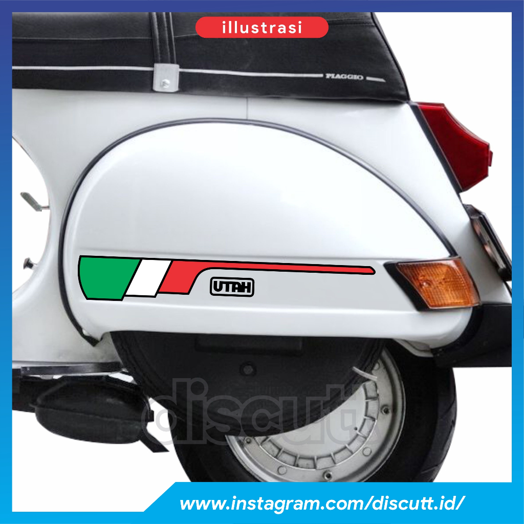 Jual Sticker Stiker Cutting Vespa Model UTAH Untuk Vespa Classic dan ...
