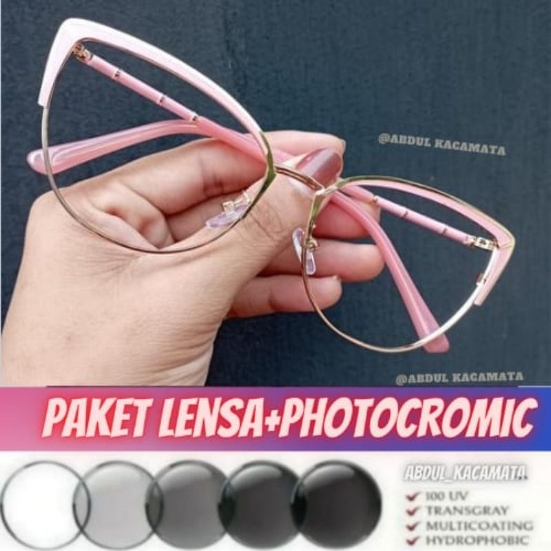 Jual kacamata lensa minus photo cromic tipe 6504 (PAKET FRAME LENSA ...