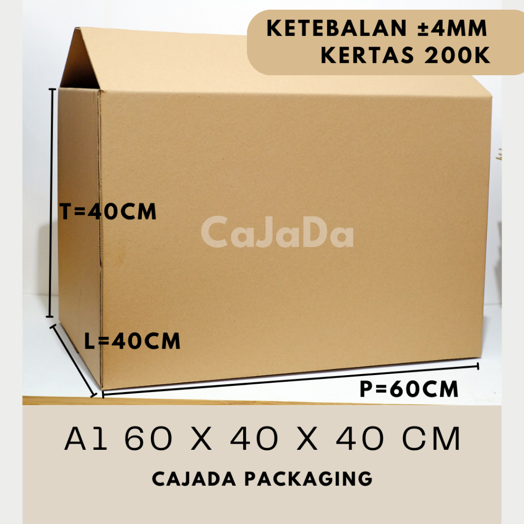 Jual Kardus Packing Pindahan 60x40x40 cm Box Dus Coklat Polos | Shopee ...