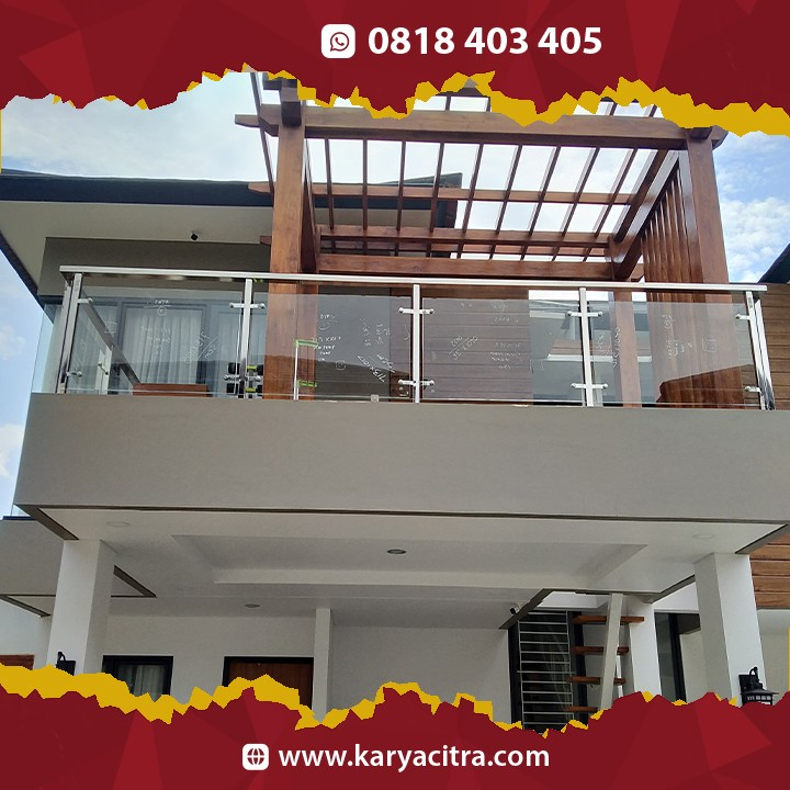 Jual balkon pagar railing balkon balkon kaca railing balkon stainless ...