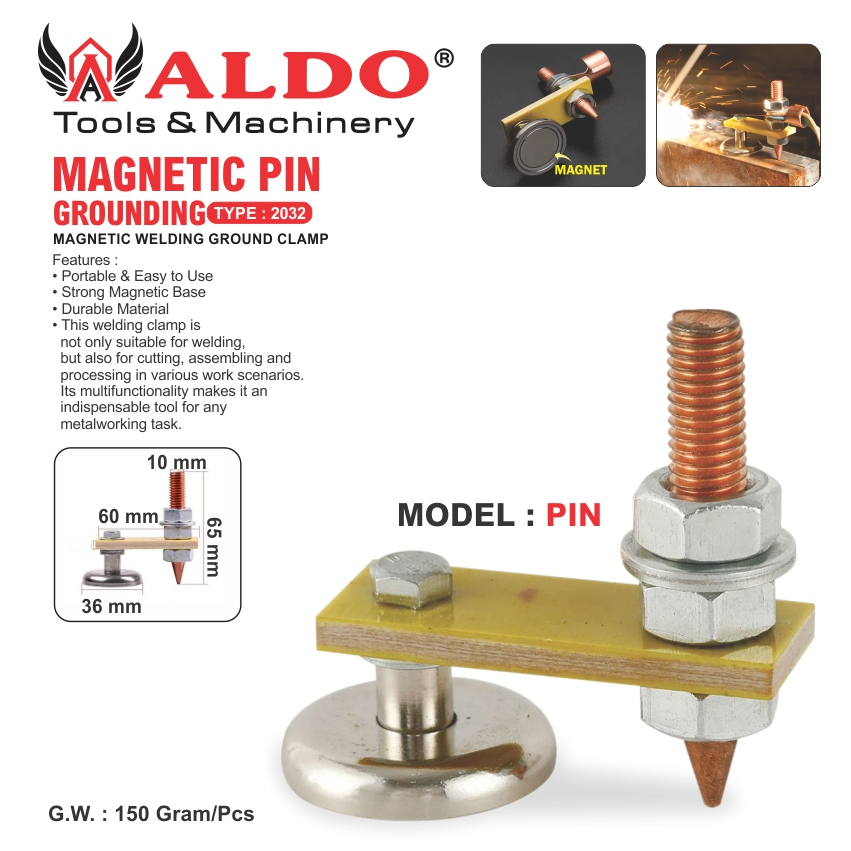 Jual MAGNETIC PIN GROUNDING 2032 / KEPALA LAS MAGNETIK TUNGGAL ALDO ...