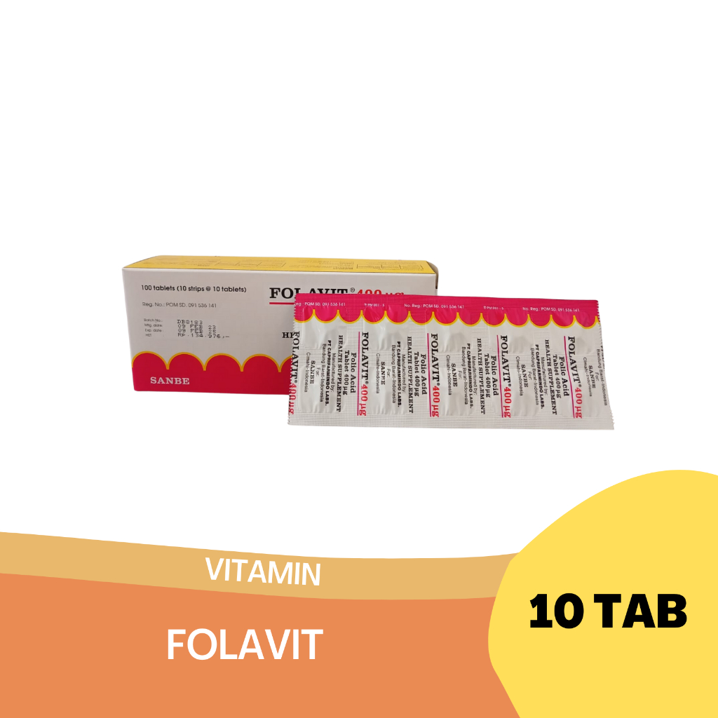 Jual FOLAVIT 400mg SUPLEMEN MAKANAN 1 STRIP ISI 10 TAB | Shopee Indonesia