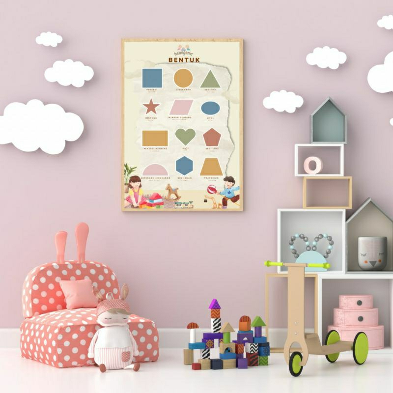 Jual BEBEGENIC - Poster Edukasi Anak (VARIASI BENTUK) / Poster Belajar ...