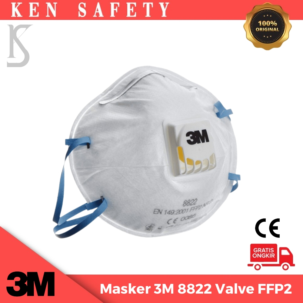 Jual Masker Safety 3M 8822 Valve P2 Headloop Disposable Per Pcs ...