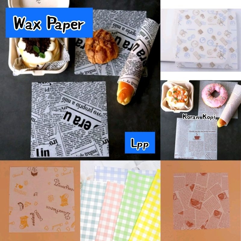 Jual FOOD GRADE ~ Wax Paper / Baking Paper Motif uk 18 x 18 cm ~ 50 PCS ...