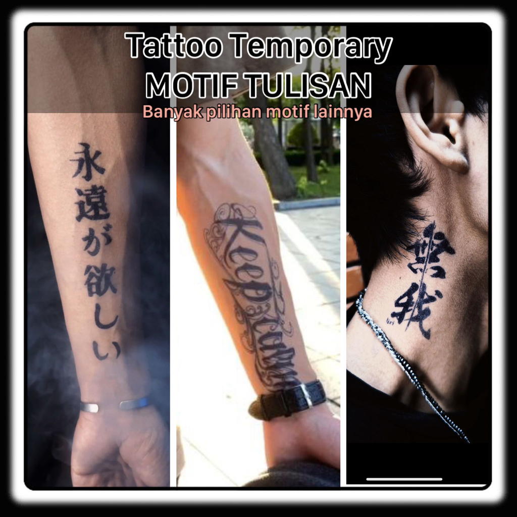 Jual FRUITINKTATTOO - Tato Temporer Semi Permanent Seri Tulisan / Tato ...