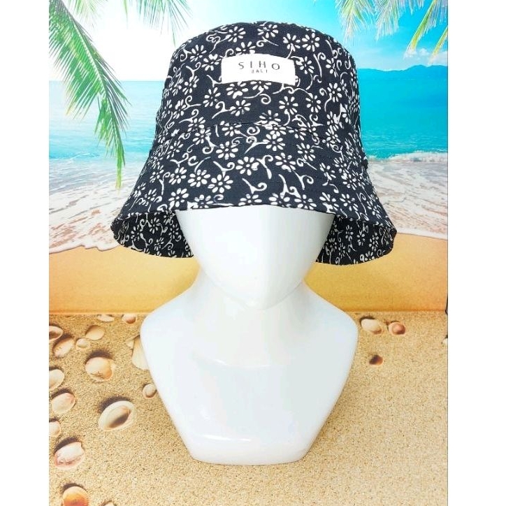 Jual SIHO BALI Bucket Hat Topi BATIK HITAM | Shopee Indonesia
