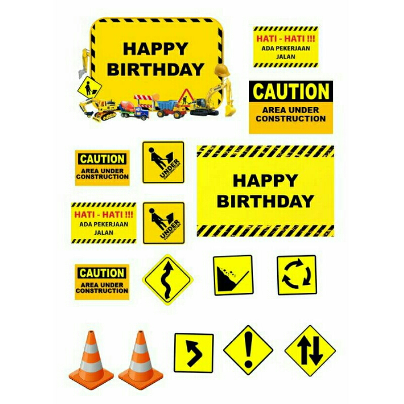 Jual Topper Cake Tema Truk EXCAVATOR / HIASAN kue Ultah Tema Truk ...