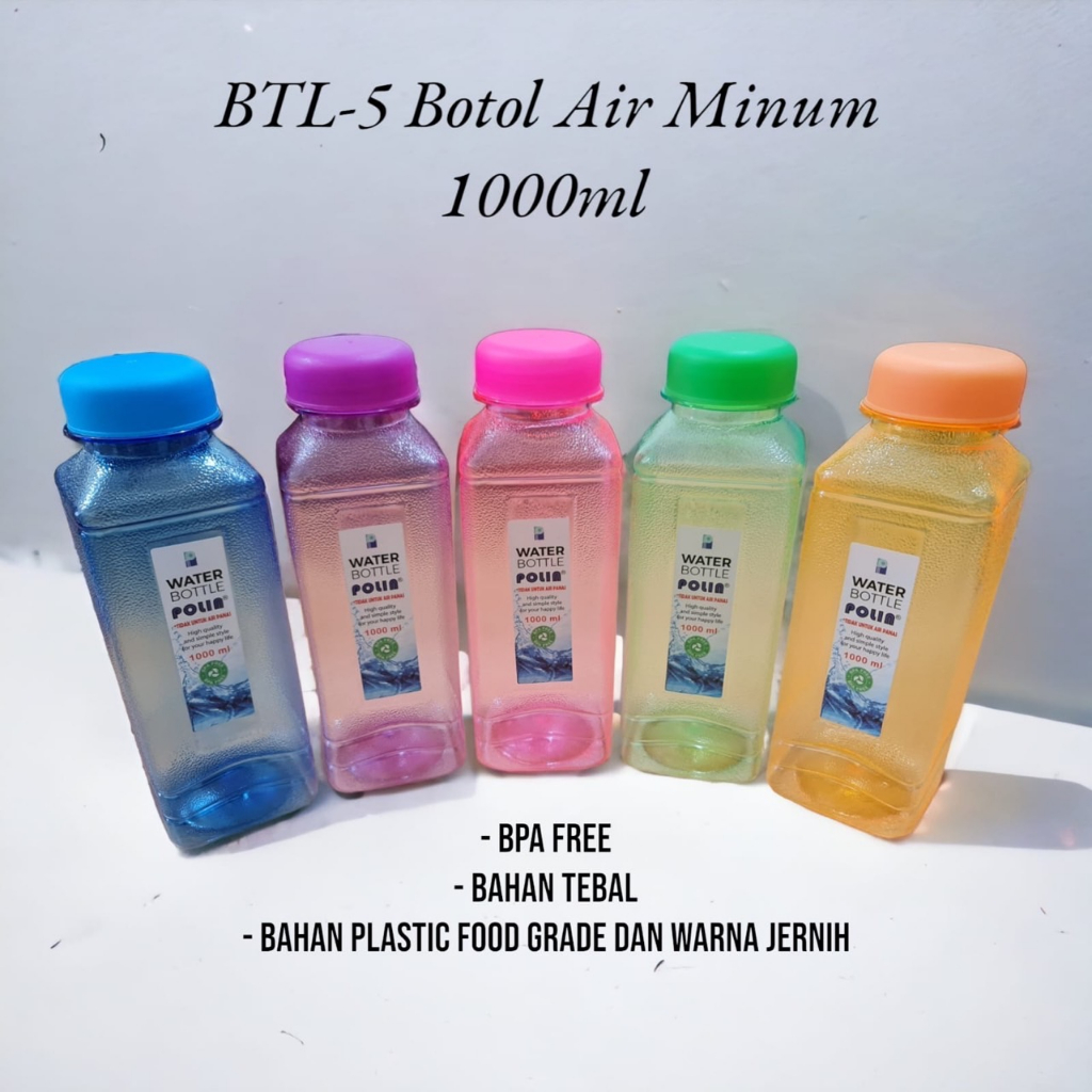 Jual BTL-5 Botol Air Minum Plastik / Water Bottle 1000ml BPA FREE 1L ...