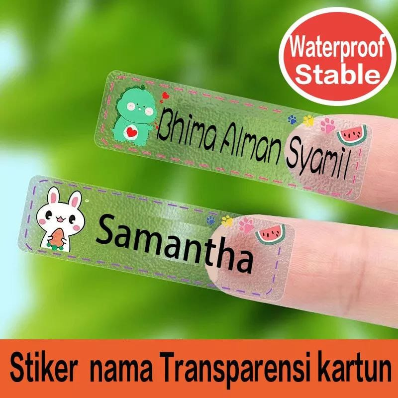 Jual Stiker Nama Transparan By Chanum Isi Dapat Ratusan Pcs | Shopee ...