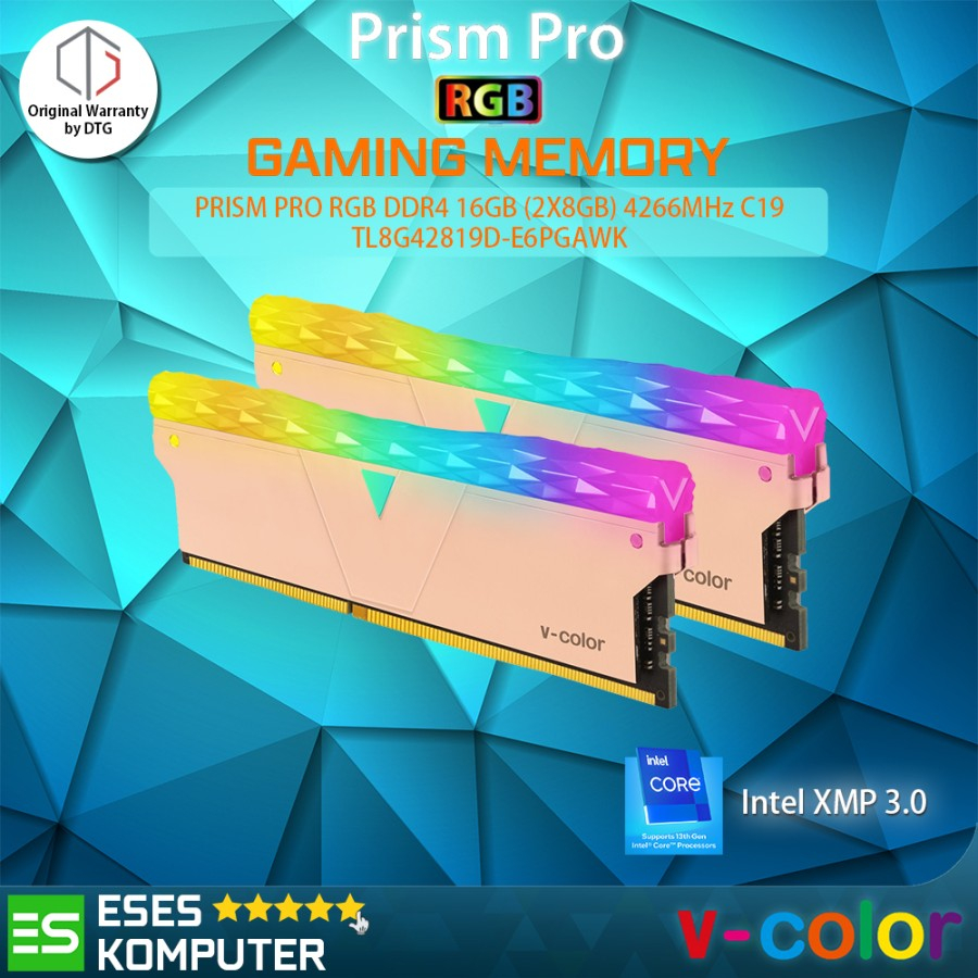 Jual RAM v-color DDR4 PRISM PRO RGB 16GB (2x8GB) 4266MHz CL19 | Shopee Indonesia