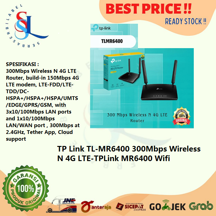 Jual TP Link TL-MR6400 300Mbps Wireless N 4G LTE-TPLink MR6400 Wifi ...