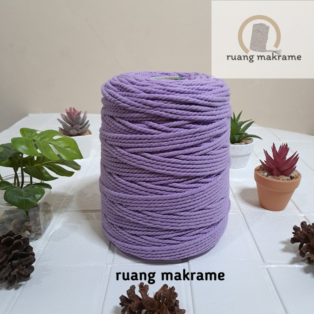 Jual tali katun macrame 4mm 3ply 1kg warna tali katun makrame cotton ...
