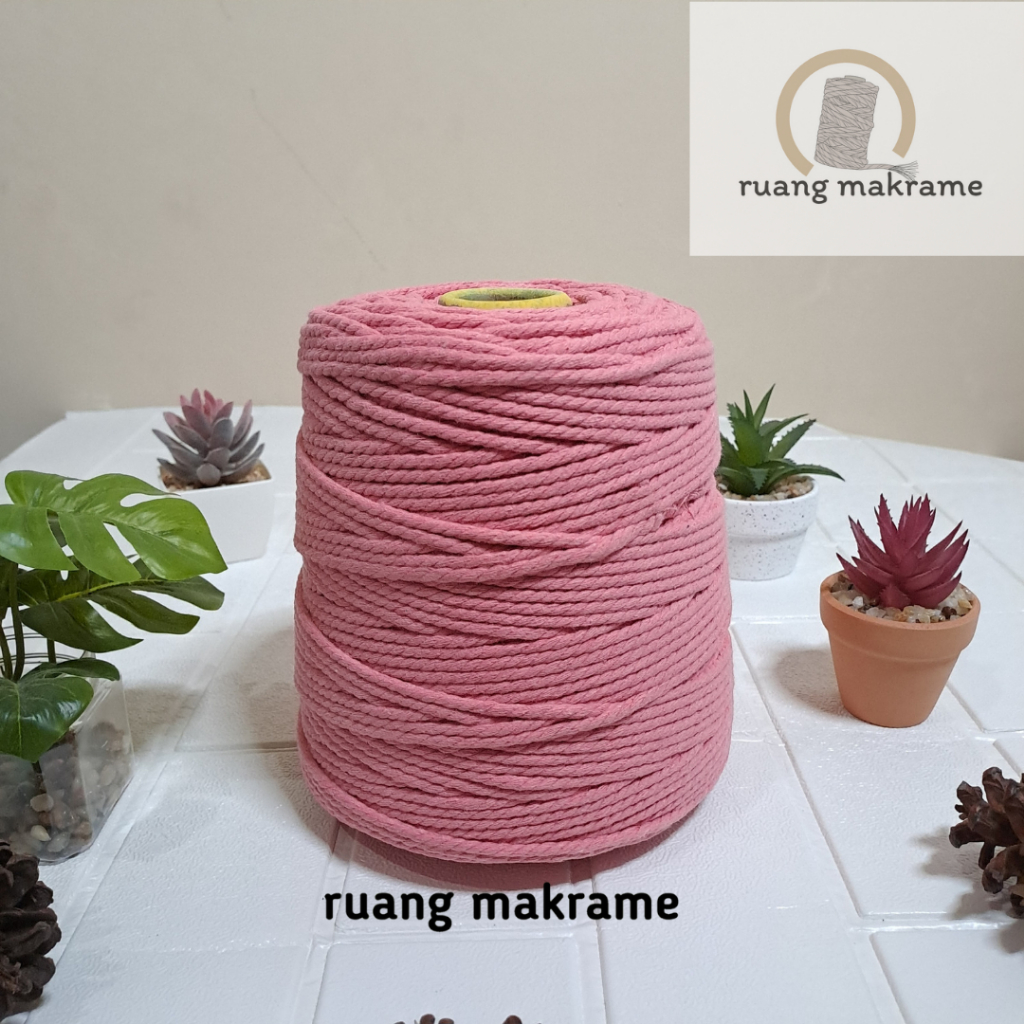 Jual tali katun macrame 4mm 3ply 1kg warna tali katun makrame cotton ...