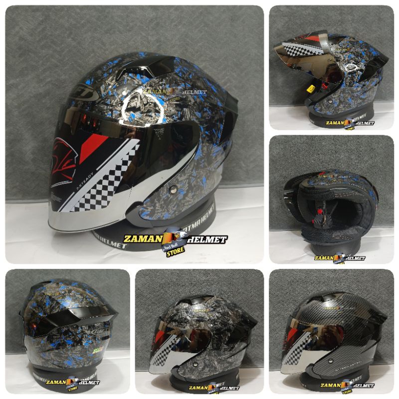 Jual HELM GIFT SARGON MOTIF CARBON FORGED HALF FACE | Shopee Indonesia