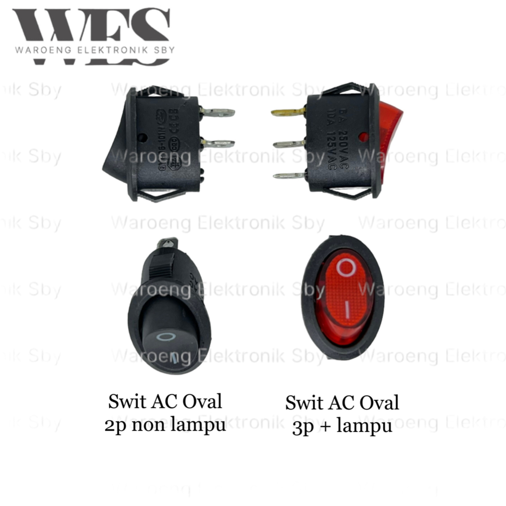 Jual rocker switch on off oval / saklar on off oval / saklar 3 pin oval ...