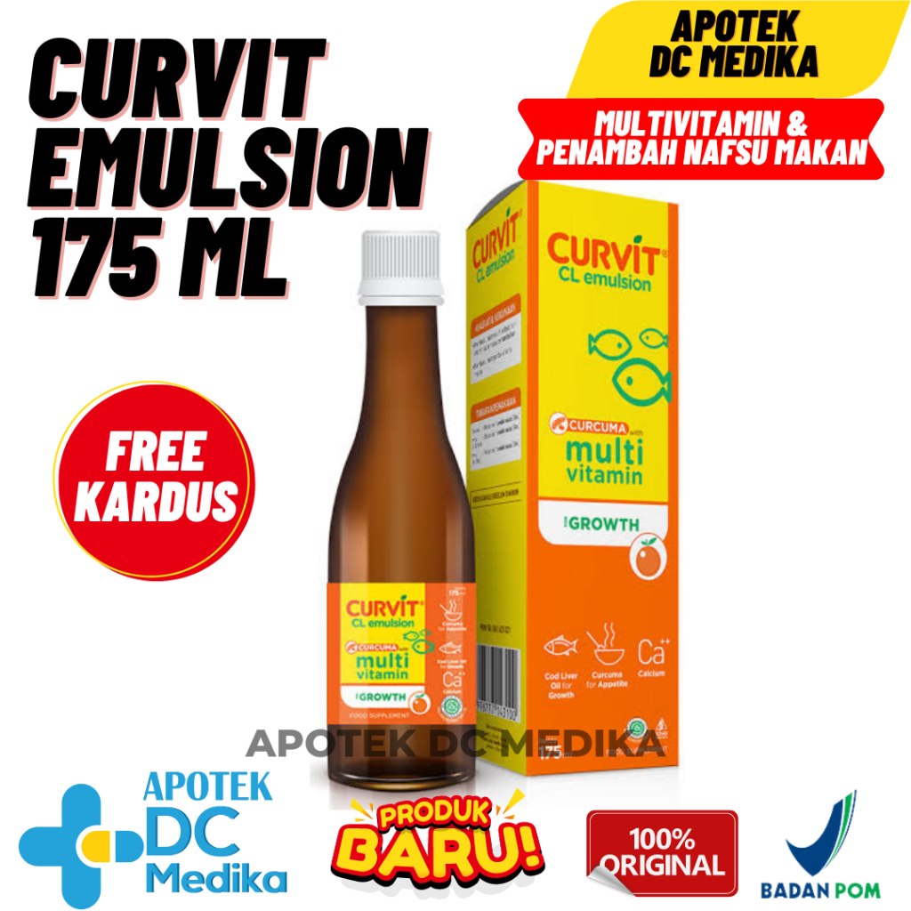 Jual CURVIT CL EMULSION 175 ML / PENAMBAH NAFSU MAKAN / MULTIVITAMIN ...