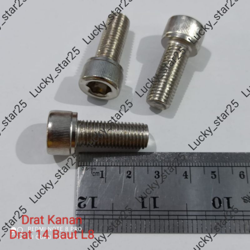 Jual (Harga 1 Pcs) Baut L Baut 14(10 x 2,5cm) Baut L8 Drat Kanan ...