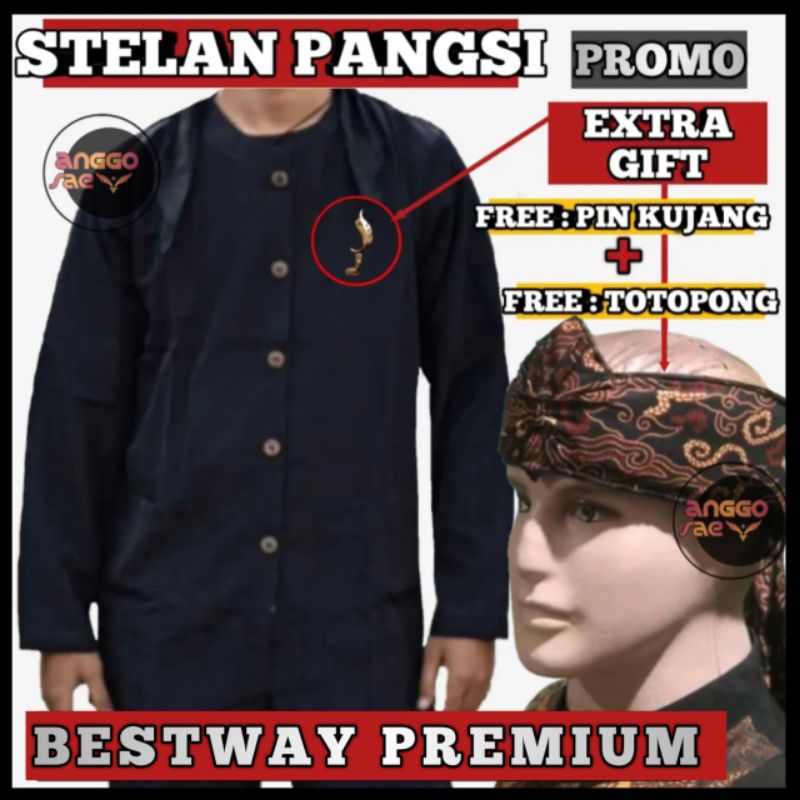 Jual anggosae Stelan Baju Pangsi Bestway Premium Free Pin + Iket Sunda ...