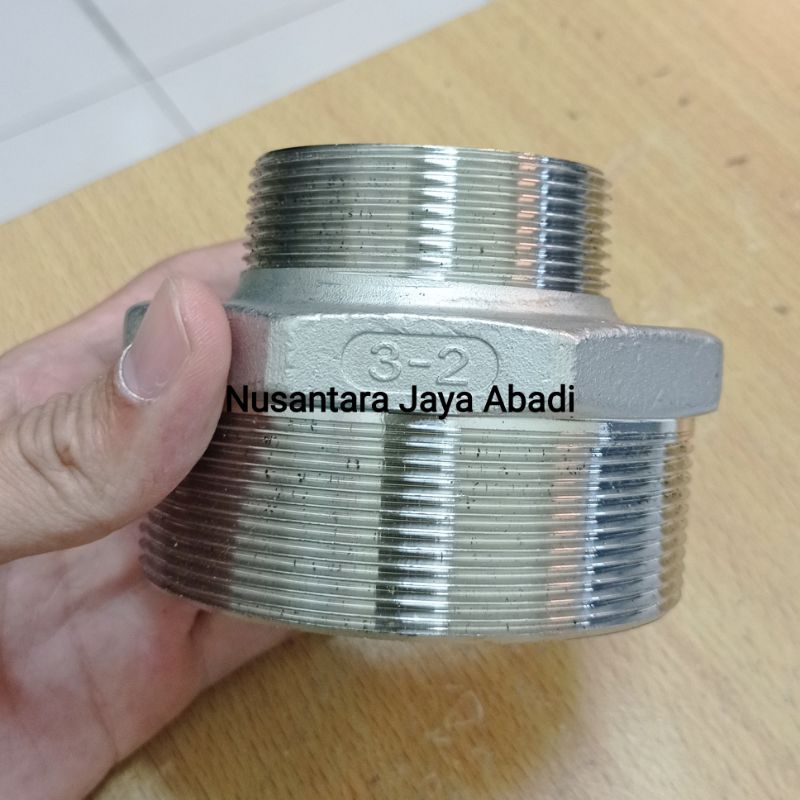Jual Double Nepel Reducer Stainless 304 3 x 2 " inchi | Shopee Indonesia