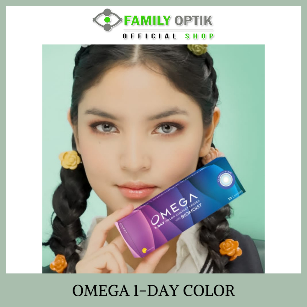 Jual Omega 1 Day Smoke Grey With Biomoist Softlens Warna | Shopee Indonesia