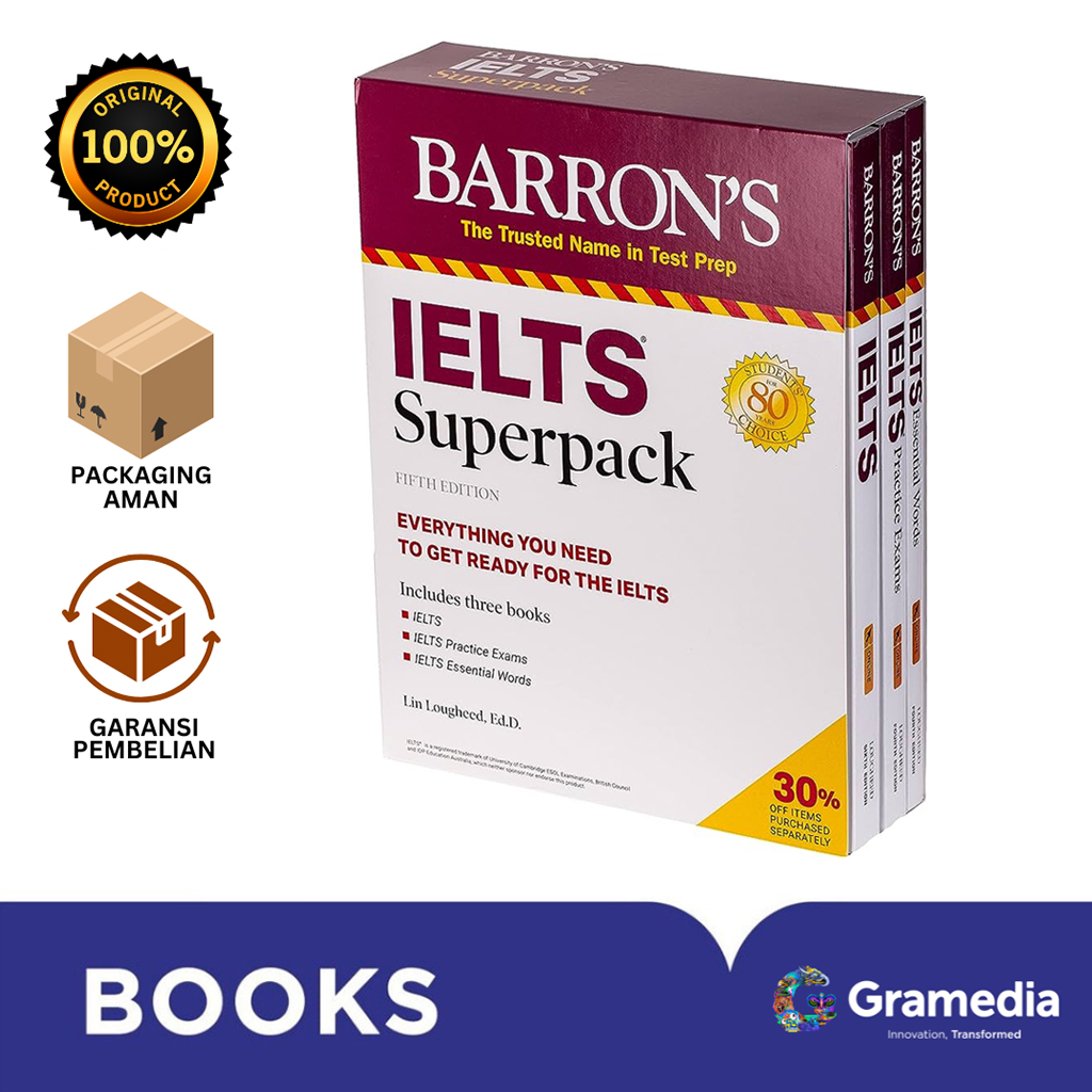Jual Gramedia Bali - BARRONS IELTS SUPERPACK 5TH EDITION | Shopee Indonesia