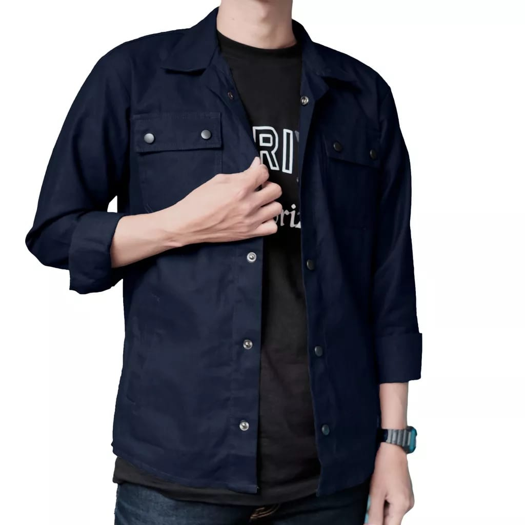 Jual Jaket Semi Parka Kanvas Kancing Hitam Premium - Jaket Pria Wanita ...