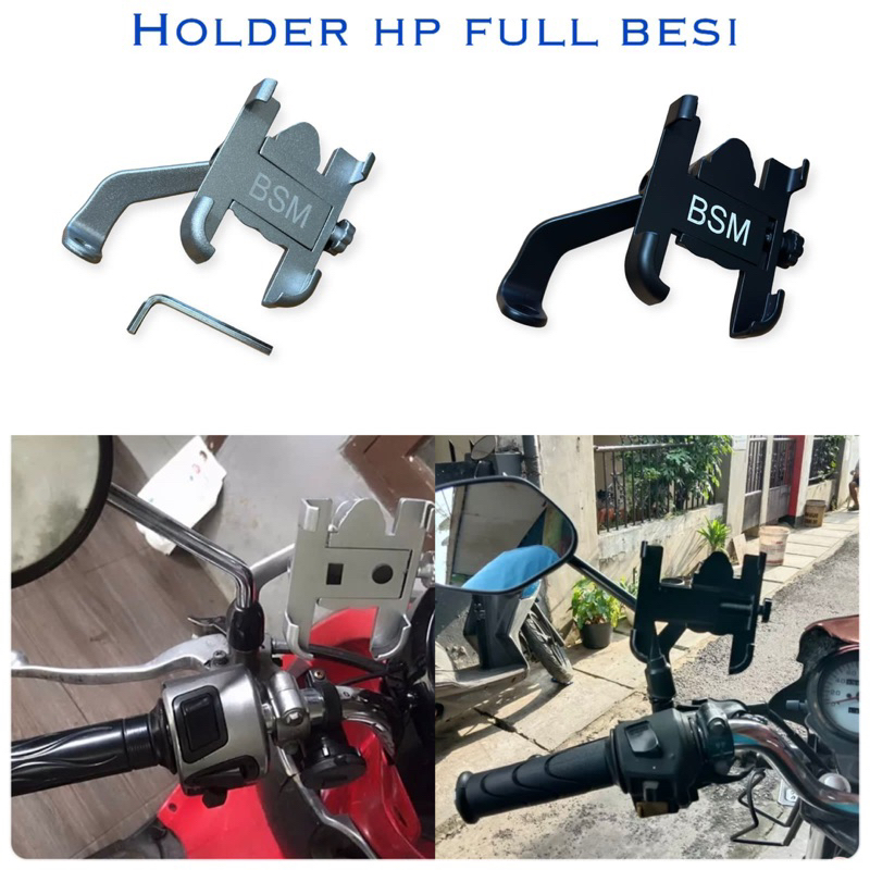 Jual PROMO Holder HP Motor Spion Bahan Besi / Full Metal Body C2 Motorcycle Holder | Shopee ...