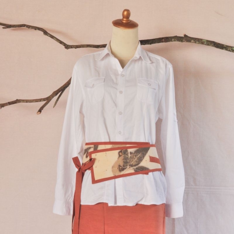 Jual Obi belt sabuk batik ecoprint pewarna alam kekinian | Shopee Indonesia