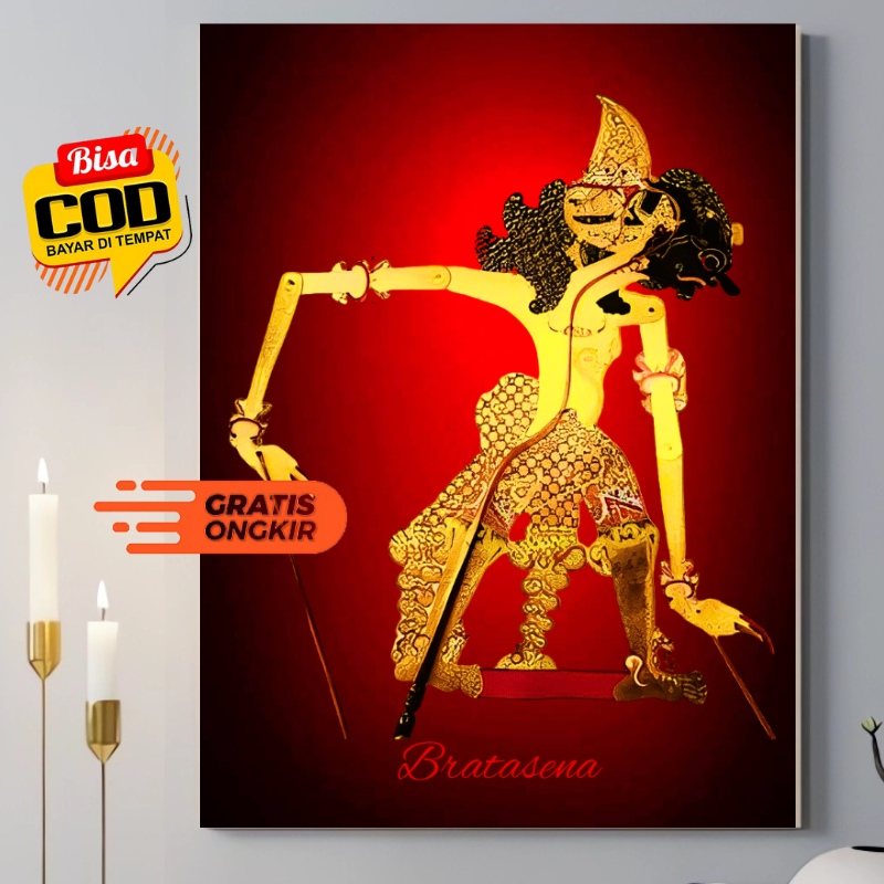 Jual Poster Wayang Kulit Bratasena Untuk Hiasan Dinding Atau Wall Decor ...