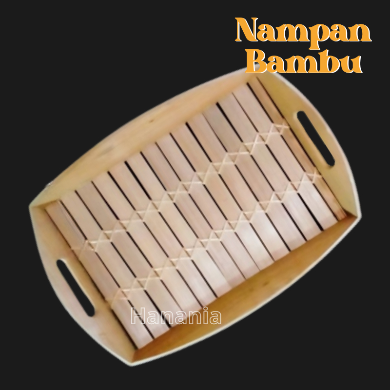 Jual Nampan bambu oval I Baki bambu I Anyaman bambu kotak I Tatakan ...