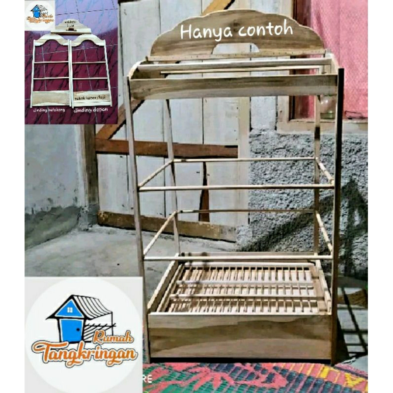 Jual Sangkar burung ukuran no.5 mahkota kipas tiang segitiga (abrukan ...