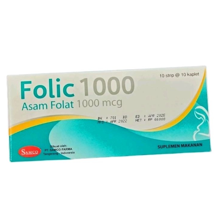 Jual FOLIC 1000 - Asam Folat 1000mcg (100's /Dus) | Shopee Indonesia