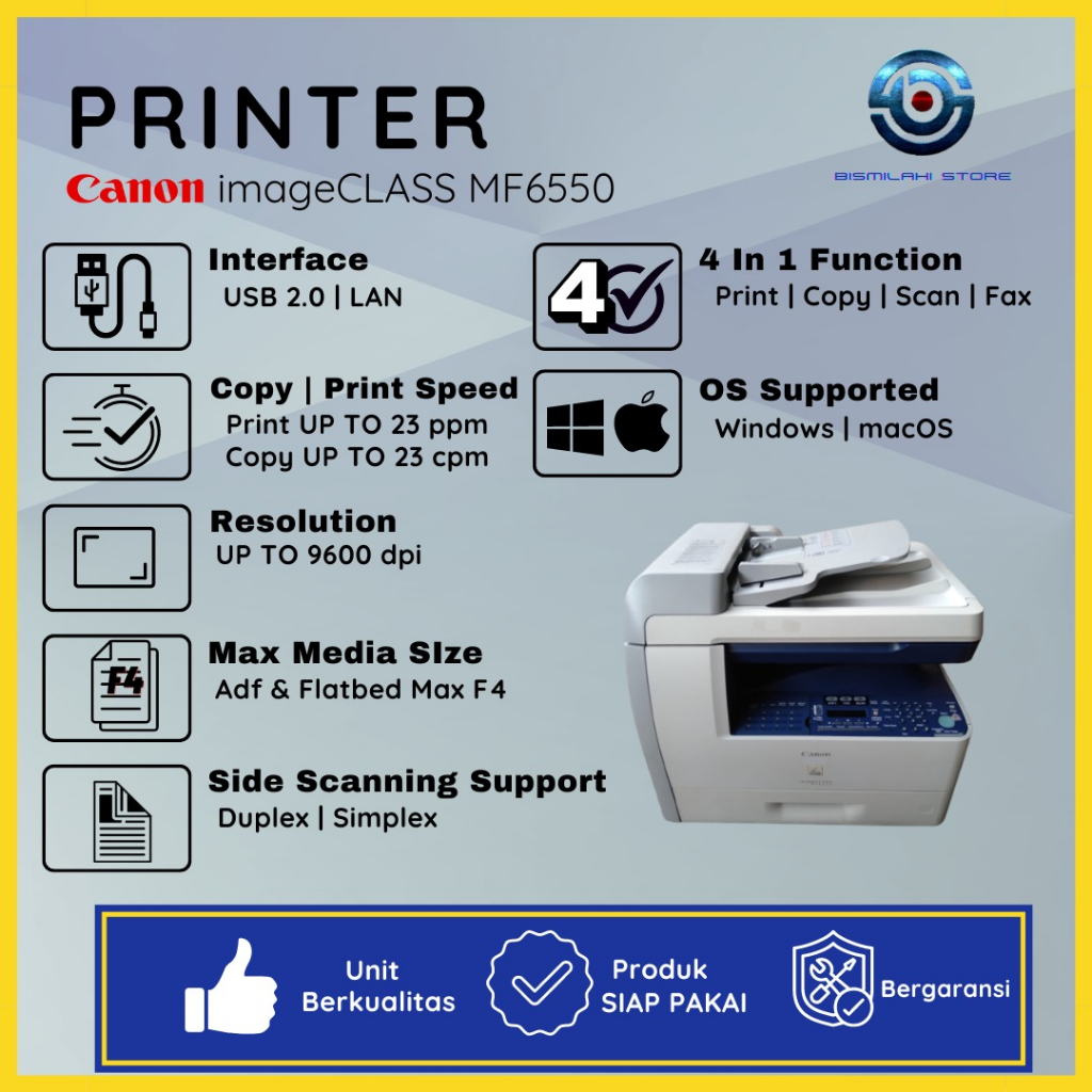 Jual Printer Multifungsi Fotocopy Canon MF6550 Dan Bisa Scan Ukuran ...