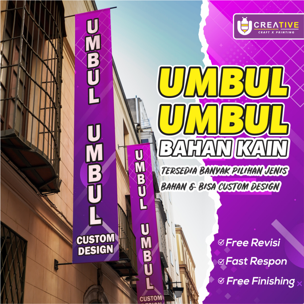 Jual Cetak Spanduk / Umbul - Umbul Bahan Kain Custom Design (Free ...