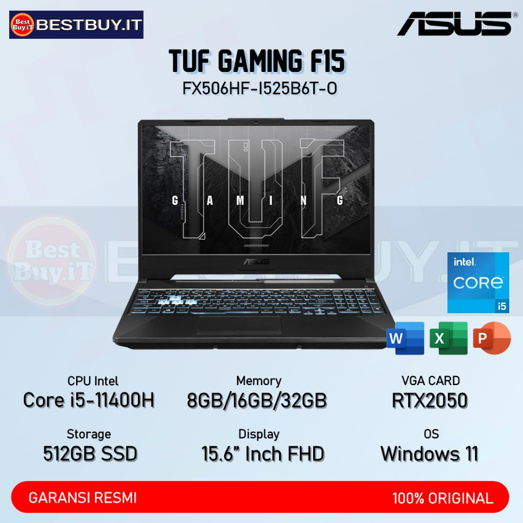 Jual ASUS TUF Gaming F15 FX506HF i5-11400H 8GB 512GB RTX2050 4GB 15.6" W11 | Shopee Indonesia