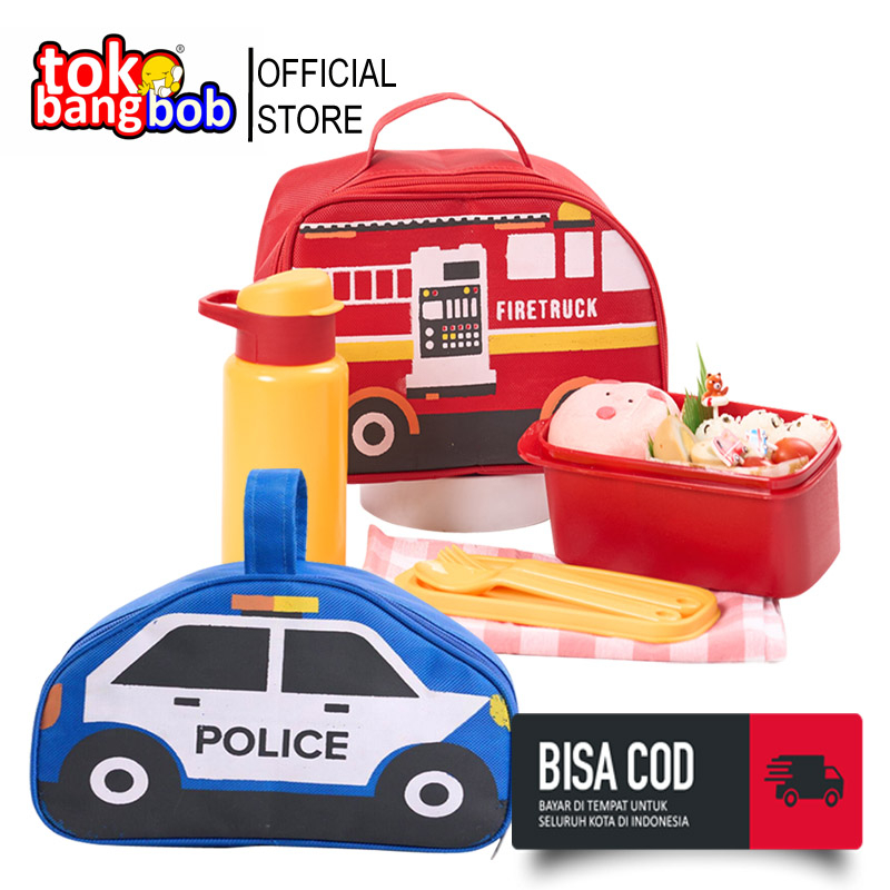 Jual LUNCHBOX POLICE CAR PREMIUM / LUNCH BAG MOBIL POLISI / KOTAK MAKAN ...