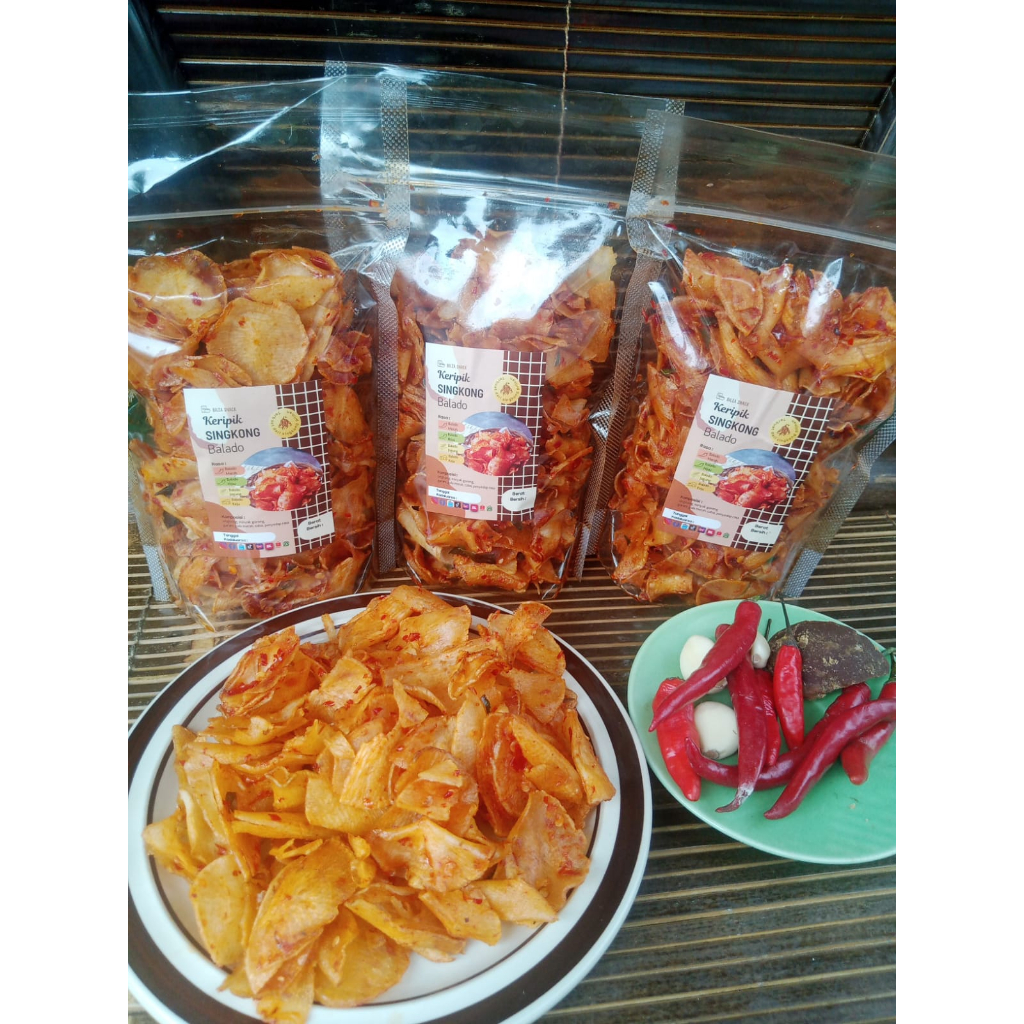 Jual Keripik Singkong Balado Merah BILZA SNACK 300gr | Shopee Indonesia