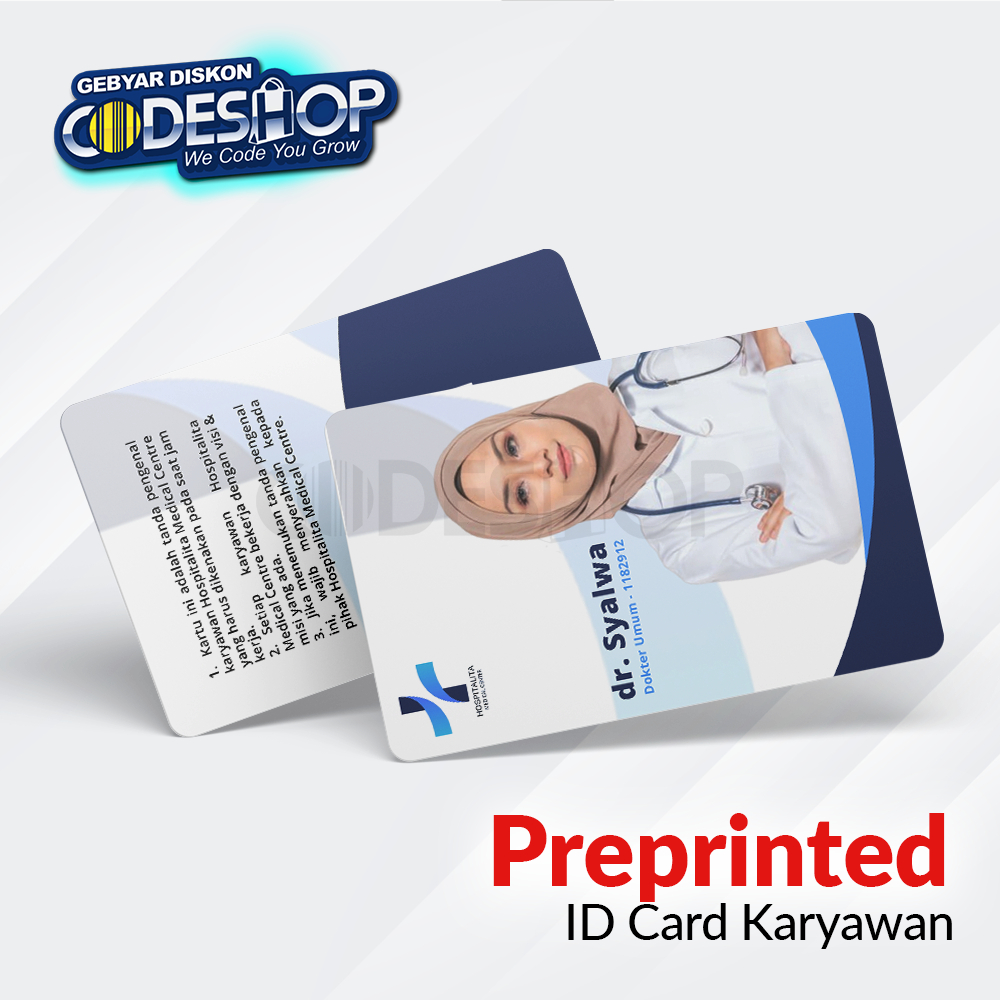 Jual Custom Preprinted ID Card Kartu Identitas Karyawan Pelajar ...