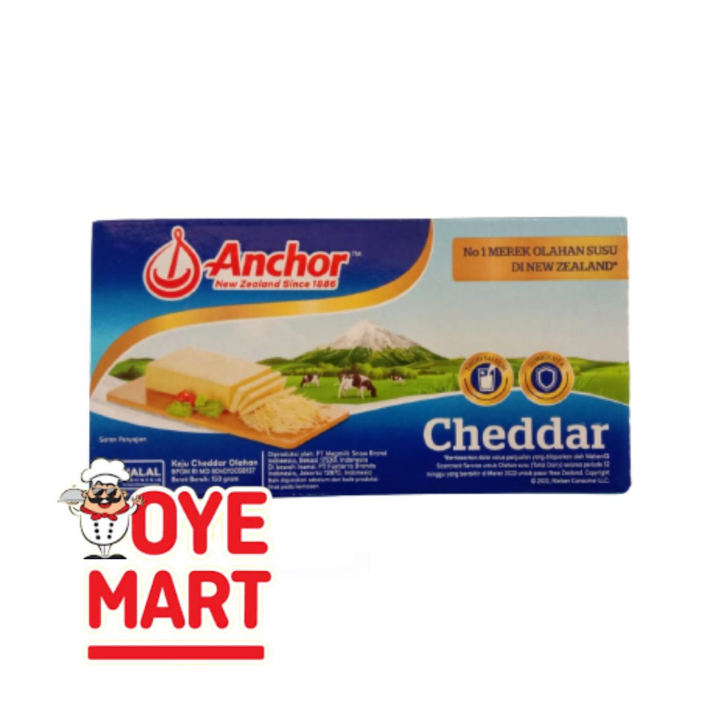Jual ANCHOR CHEDDAR BLOK CHEESE 150GR/KEJU CHEDDAR | Shopee Indonesia
