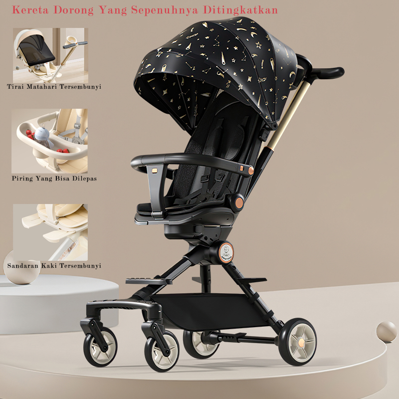 Jual Mmflight Stroller Bayi Kereta Dorong Bayi 2 Arah Traveling Dilipat ...