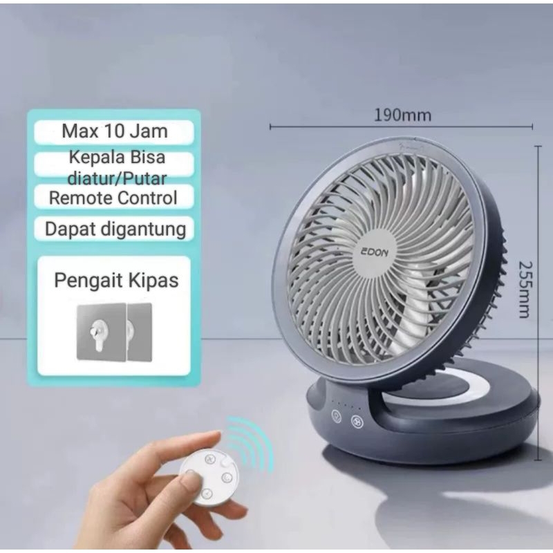 Jual Kipas Angin Rechargeable LED 4000 mAh 5 Watt LED Portable ...