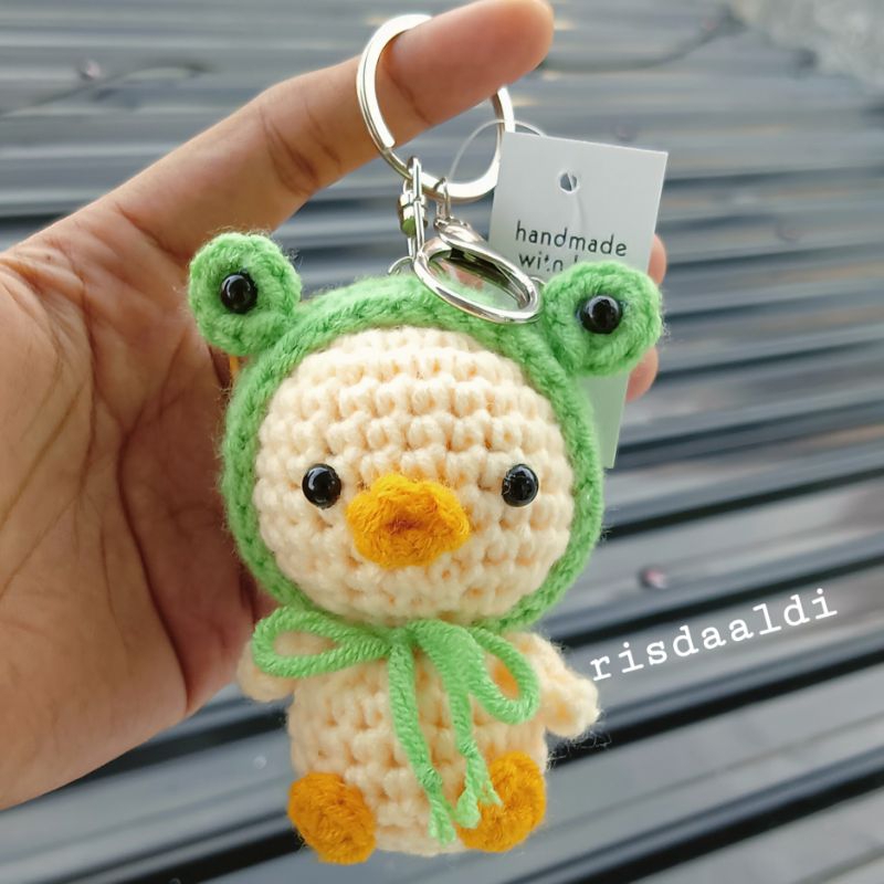 Jual (Ready Stock) Gantungan Kunci Amigurumi Keychain Bebek Duck Milk ...